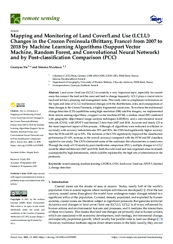 (PDF) Mapping and Monitoring of Land Cover/Land Use (LCLU) Changes in ...