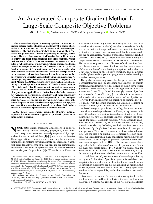 (PDF) An Accelerated Composite Gradient Method for Large-Scale Composite Objective Problems