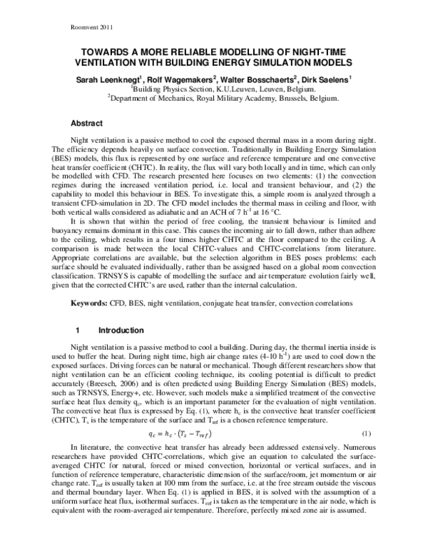 (PDF) Towards a More Reliable Modelling of Night-Time Ventilation with ...