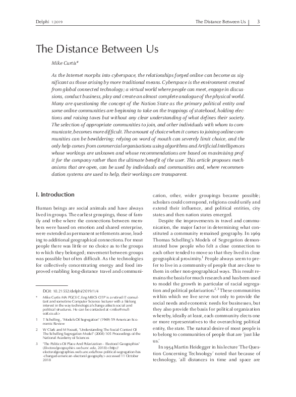 (PDF) The Distance Between Us