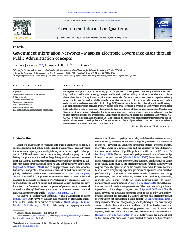 (PDF) Government Information Networks - Mapping Electronic Governance ...