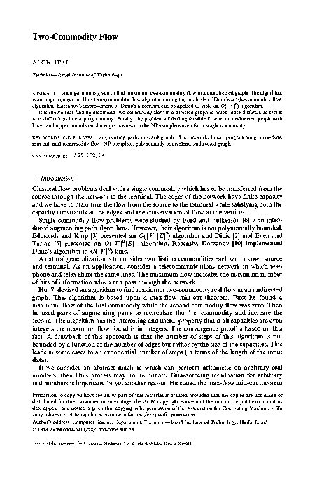 (PDF) Two-Commodity Flow