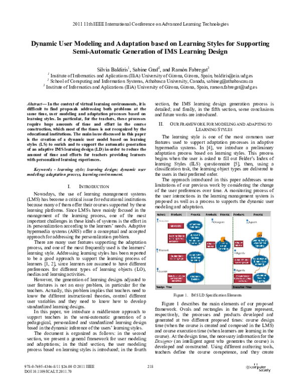 (PDF) Dynamic User Modeling and Adaptation Based on Learning Styles for Supporting Semi ...