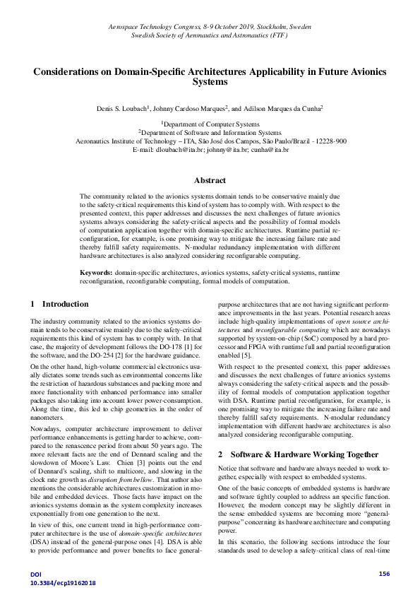 (PDF) Considerations on Domain-Specific Architectures Applicability in ...