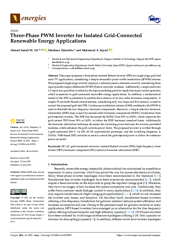 (PDF) Three-Phase PWM Inverter for Isolated Grid-Connected Renewable Energy Applications