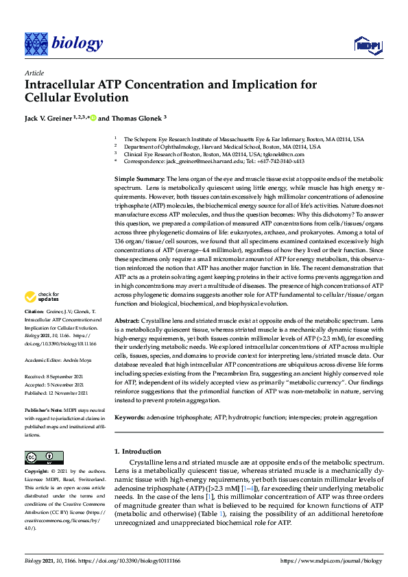 (PDF) Intracellular ATP Concentration and Implication for Cellular ...