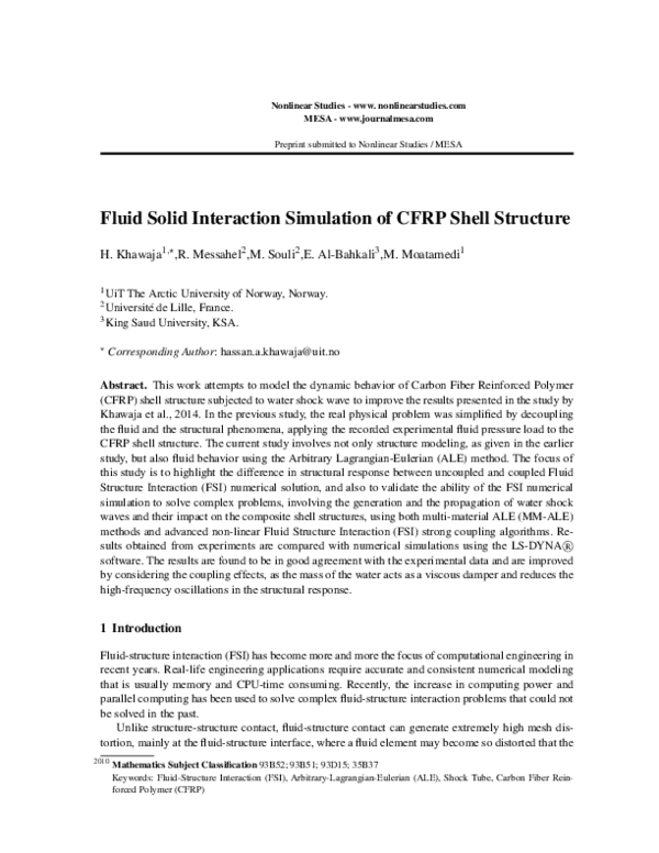(PDF) Fluid Solid Interaction Simulation of CFRP Shell Structure