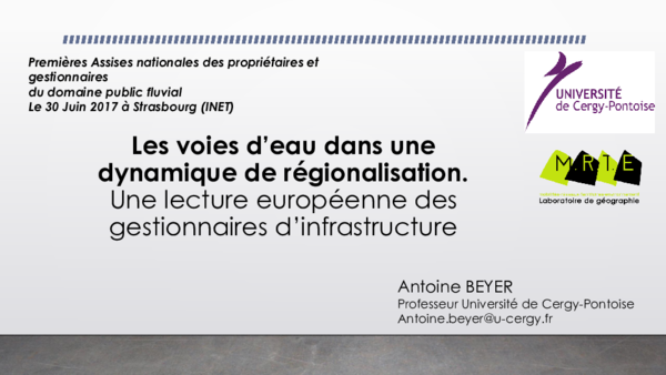 (PDF) Les voies d'eau dans une dynamique de régionalisation. Une lecture européenne des ...