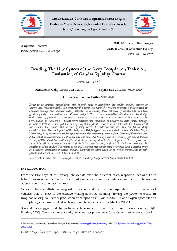 (PDF) Reading The Line Spaces of the Story Completion Tasks: An ...
