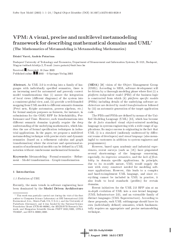 (PDF) VPM: A visual, precise and multilevel metamodeling framework for describing mathematical ...