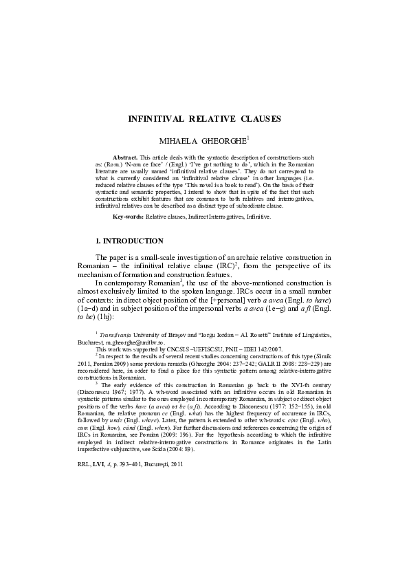 (PDF) Infinitival Relative Clauses