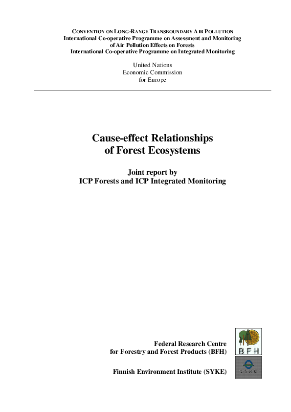 (PDF) Cause-effect Relationships of Forest Ecosystems Joint report by ...