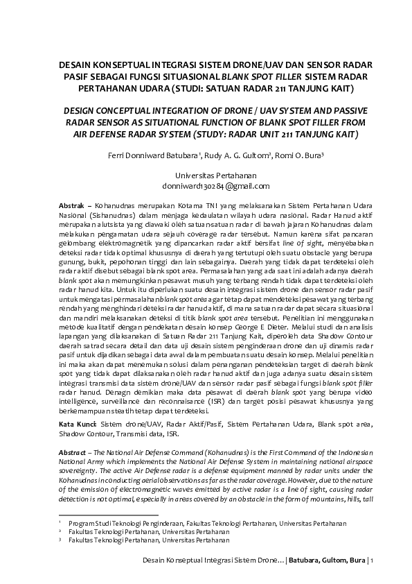 (PDF) Desain Konseptual Integrasi Sistem Drone/Uav Dan Sensor Radar ...