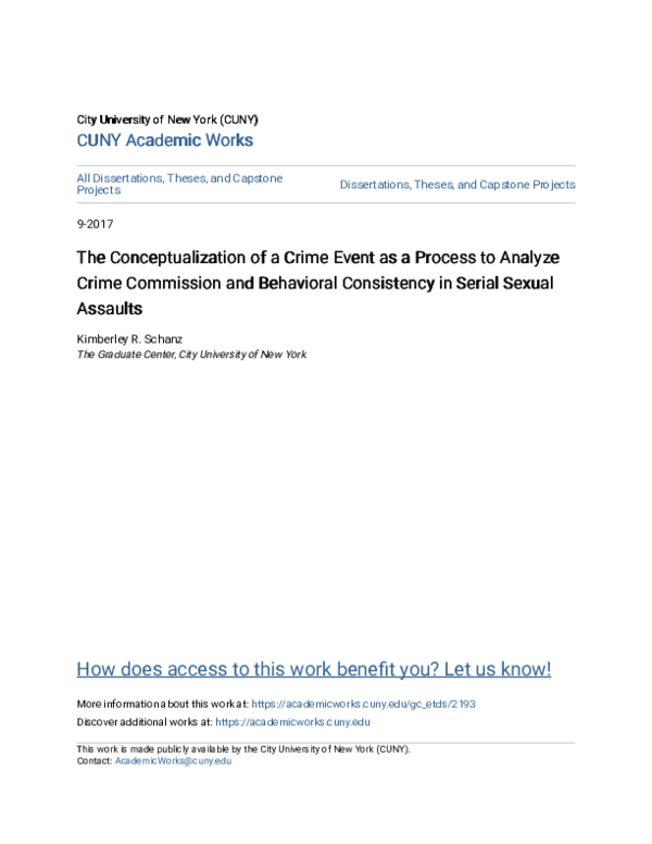 (PDF) The Conceptualization of a Crime Event as a Process to Analyze ...