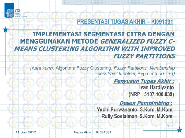 Pdf Implementasi Segmentasi Citra Dengan Menggunakan Metode Generalized Fuzzy C Means