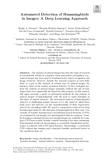 (PDF) Automated Detection of Hummingbirds in Images: A Deep Learning ...