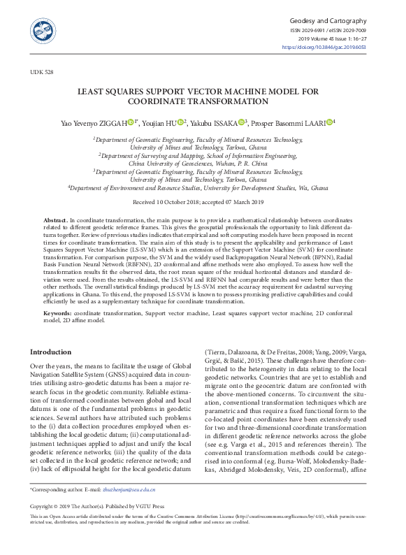 (PDF) Least Squares Support Vector Machine Model for Coordinate ...