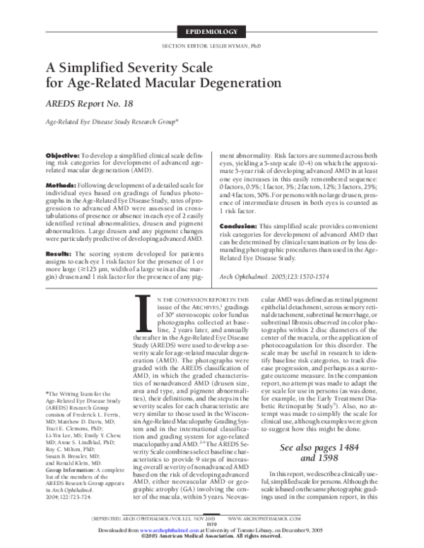 (PDF) A simplified severity scale for age-related macular degeneration ...