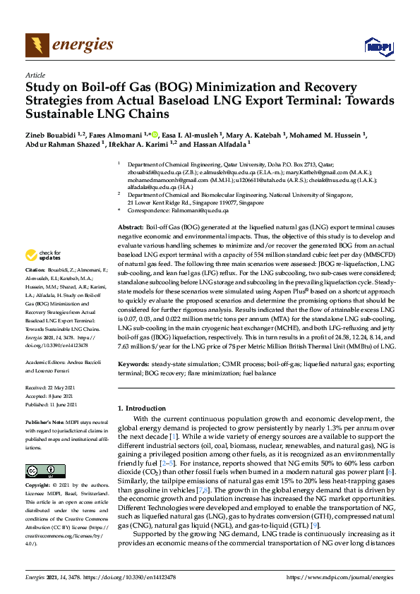 (PDF) Study on Boil-off Gas (BOG) Minimization and Recovery Strategies ...