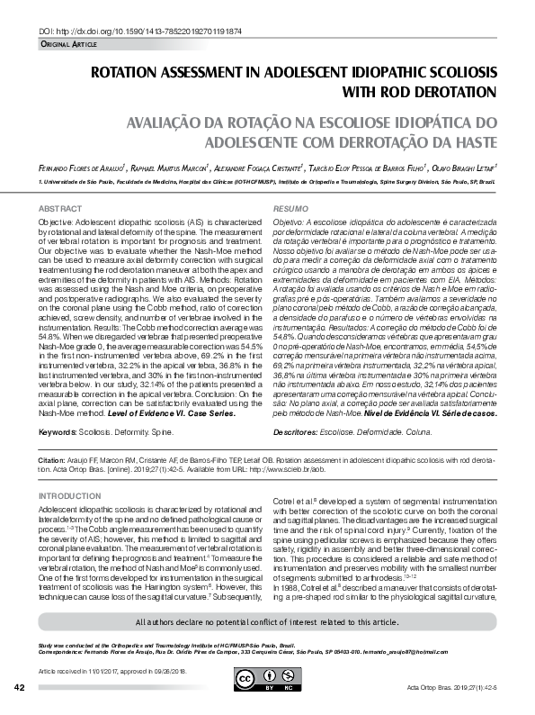 (PDF) Rotation Assessment in Adolescent Idiopathic Scoliosis with Rod ...