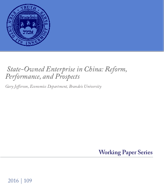 (PDF) State-Owned Enterprise in China: Reform, Performance, and Prospects