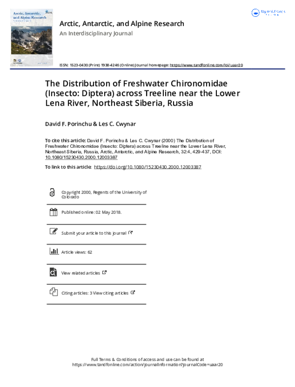 (PDF) Chironomid Distribution Across Treeline in Siberia