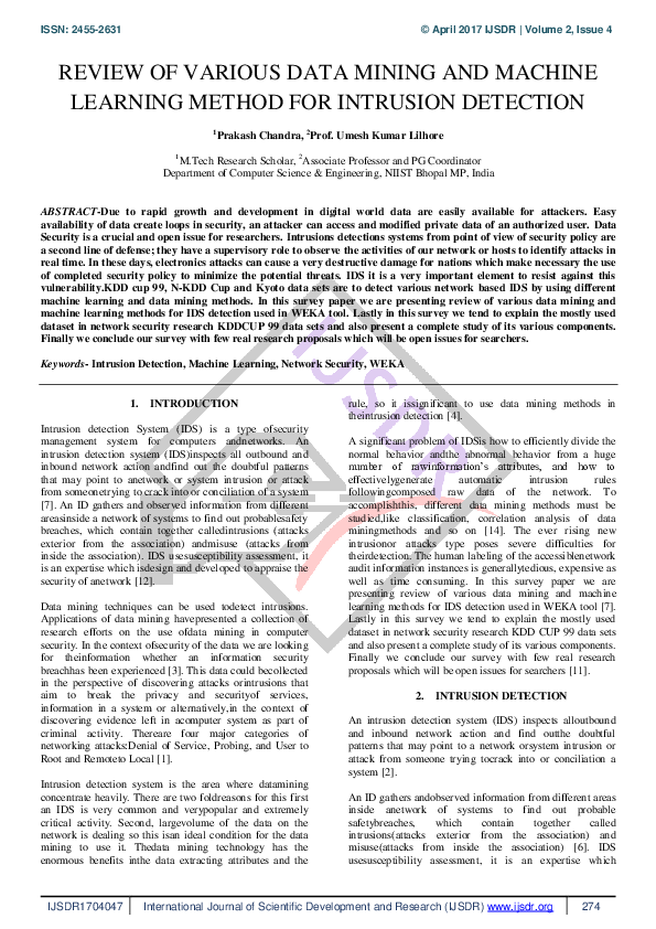 (PDF) Review of Various Data Mining and Machine Learning Method for ...