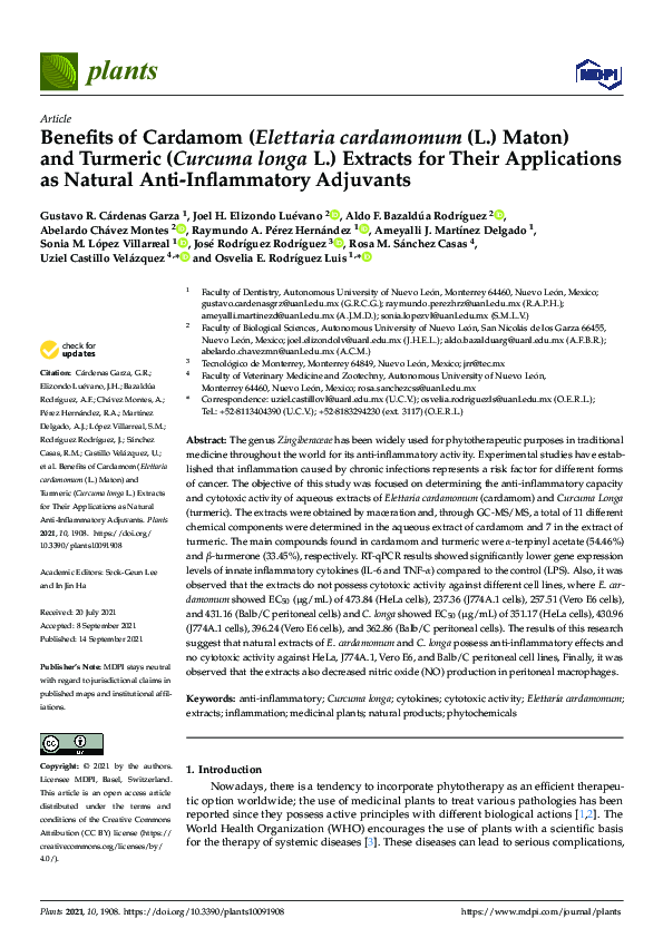 (PDF) Benefits of Cardamom (Elettaria cardamomum (L.) Maton) and ...