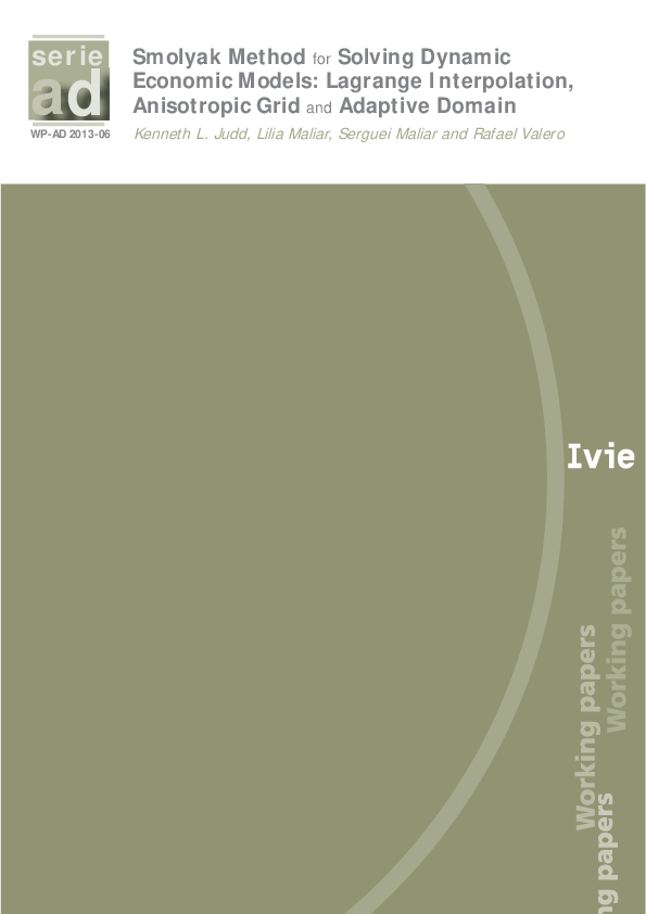 (PDF) Smolyak method for solving dynamic economic models: Lagrange interpolation, anisotropic ...