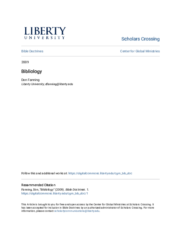 (PDF) Bibliology