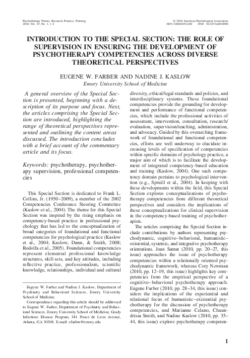 (PDF) Introduction to the special section: The role of supervision in ...