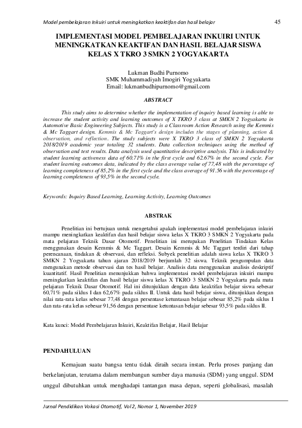 (PDF) Implementasi Model Pembelajaran Inkuiri Untuk Meningkatkan Keterampilan Berpikir Kritis ...