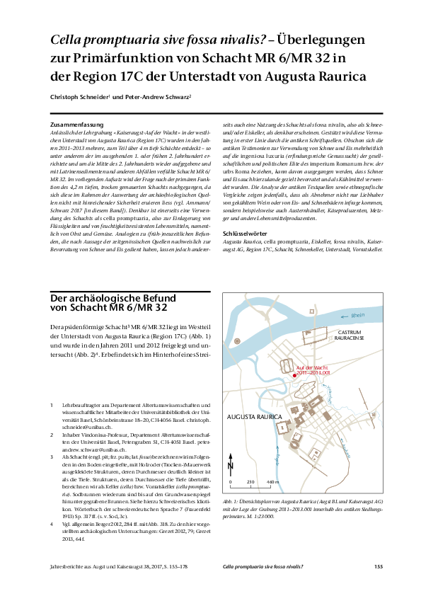 (PDF) Cella promptuaria sive fossa nivalis"? Überlegungen zur ...
