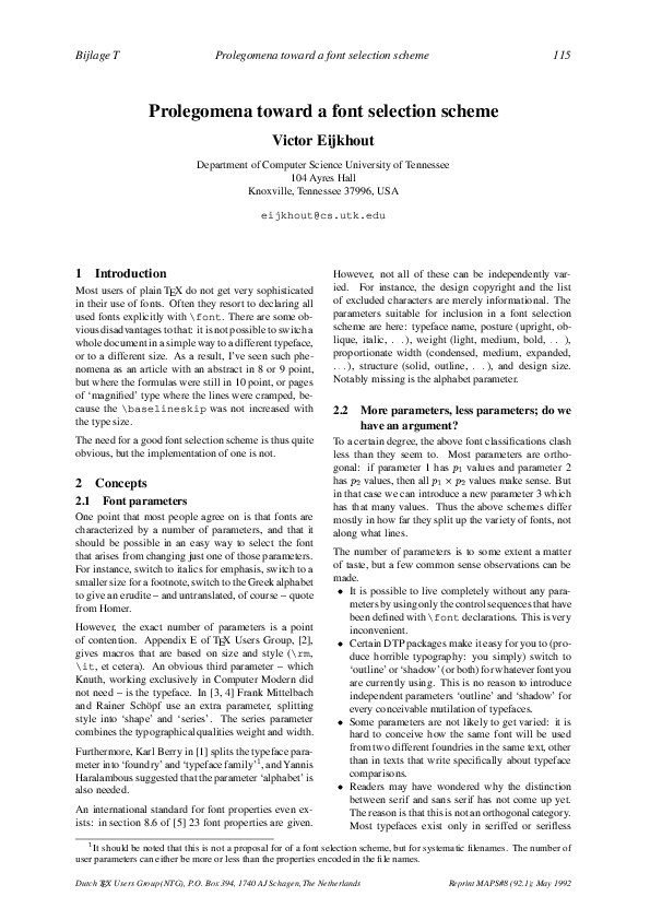 (PDF) Prolegomena toward a font selection scheme 115 Prolegomena toward ...