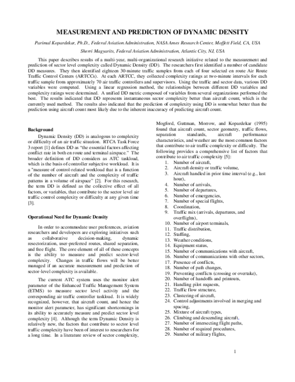 (PDF) Measurement and Prediction of Dynamic Density