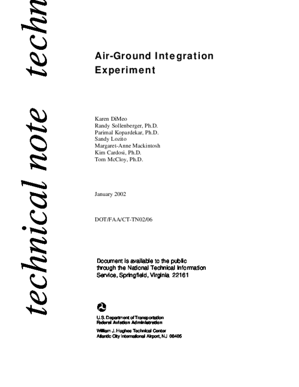 (PDF) Air-Ground Integration Experiment