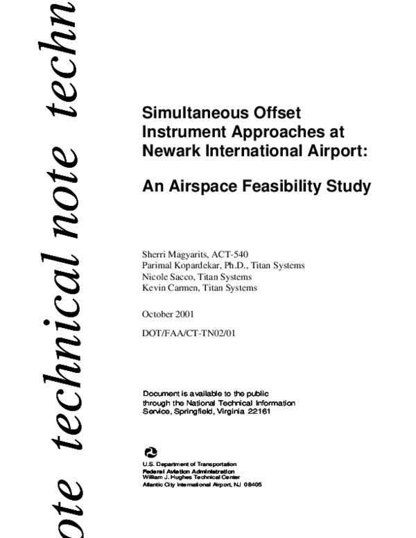 (PDF) Simultaneous Offset Instrument Approaches at Newark International ...
