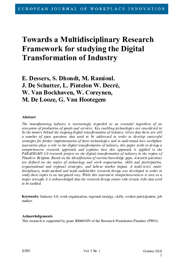 (PDF) Towards a Multidisciplinary Research Framework for studying the ...