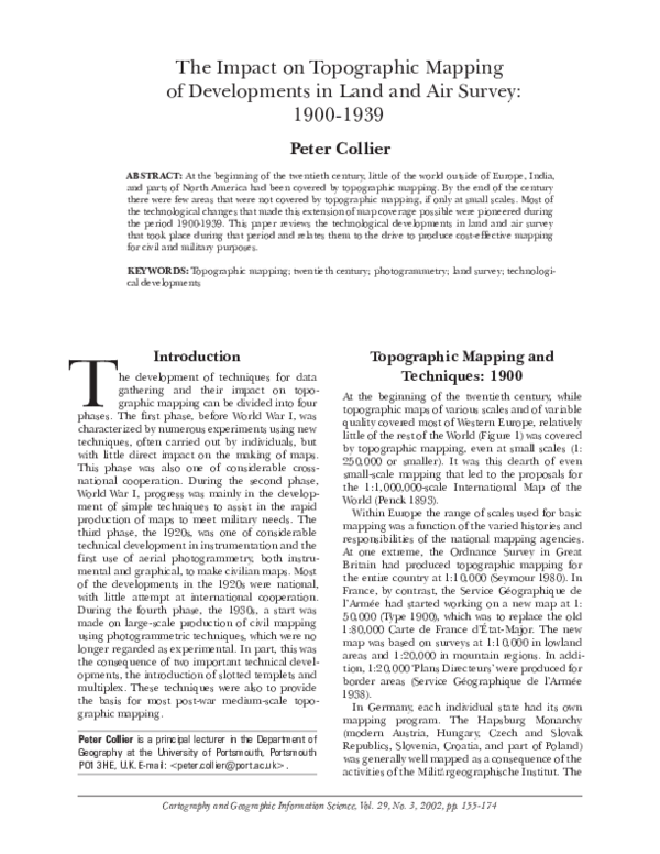 (PDF) The Impact on Topographic Mapping of Developments in Land and Air ...