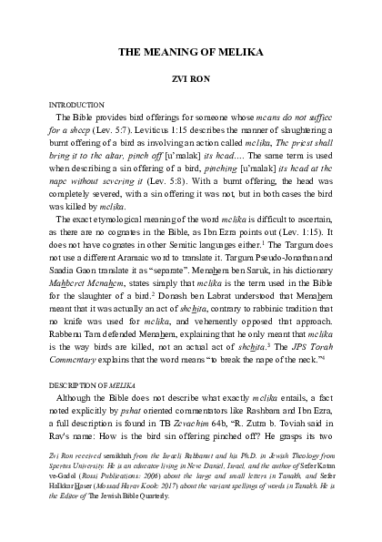 (PDF) The Meaning of Melika