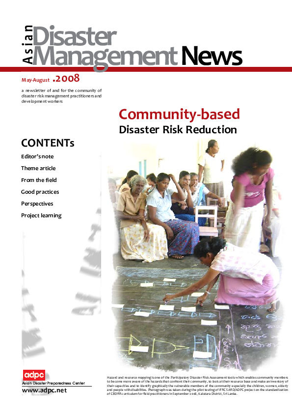 (PDF) adpc and Community-based disaster risk reduction ( CBDRR )