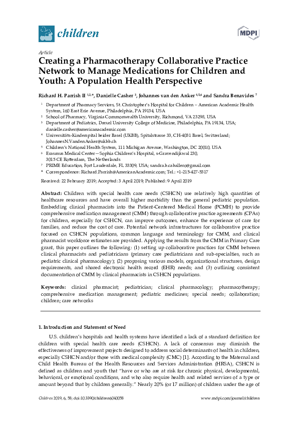 (PDF) Creating a Pharmacotherapy Collaborative Practice Network to ...