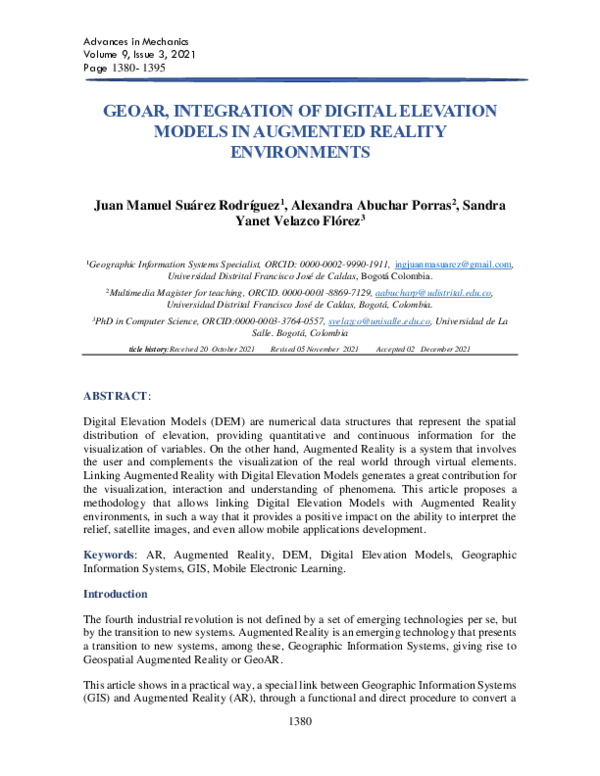 (PDF) GeoAR, Integration of Digital Elevation Models in Augmented ...