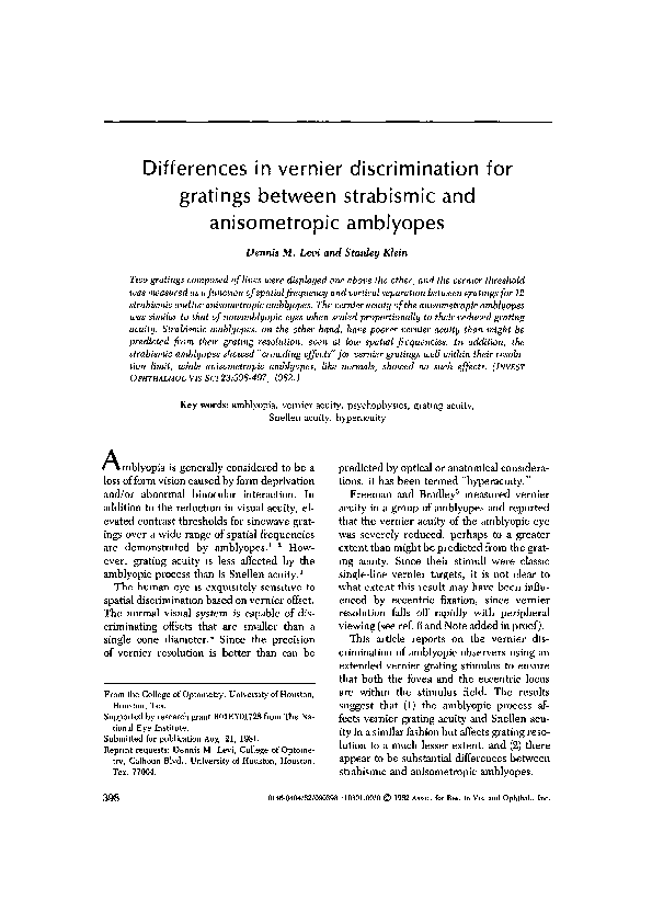 (PDF) Differences in vernier discrimination for grating between ...