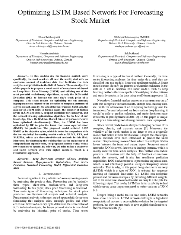 (PDF) Optimizing LSTM for Stock Market Forecasting