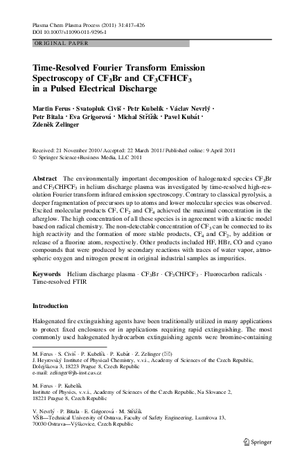 (PDF) Time-Resolved Fourier Transform Emission Spectroscopy of CF 3 Br ...