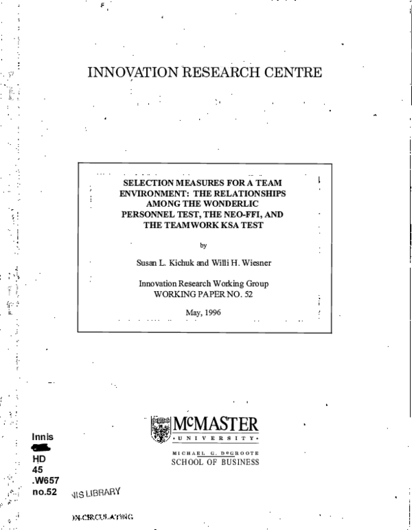 (PDF) The Teamwork Ksa Test