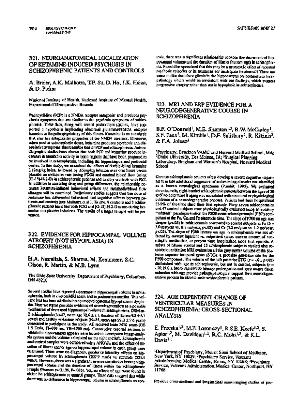 (PDF) MRI and ERP evidence for a neurodegenerative course in schizophrenia