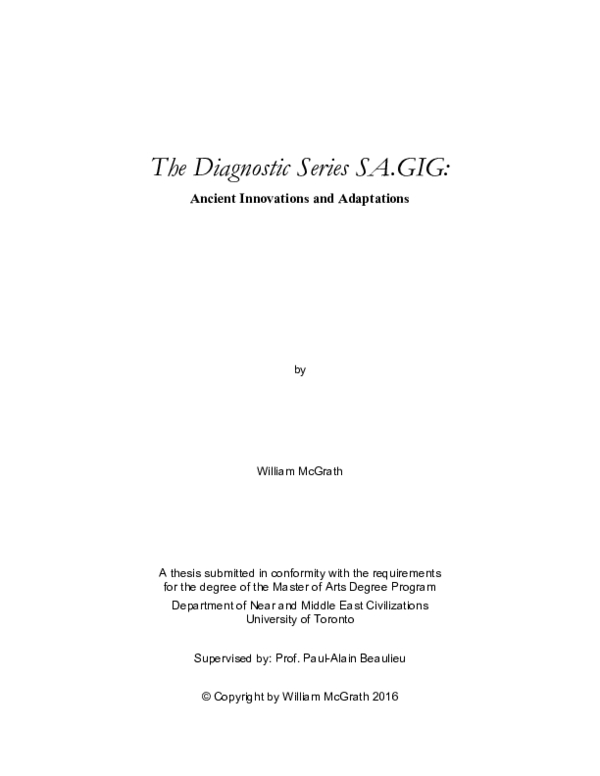 (PDF) The Diagnostic Series SA.GIG