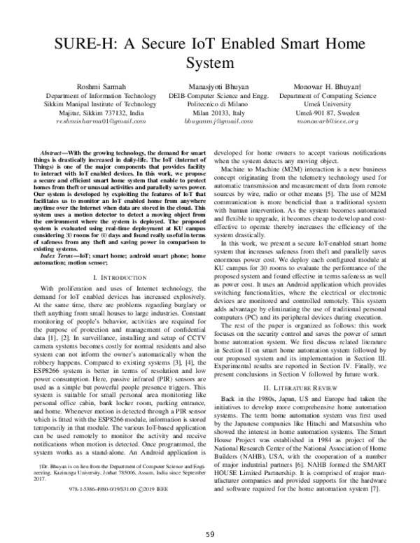 (PDF) SURE-H: A Secure IoT Enabled Smart Home System